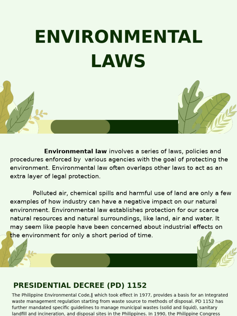 Environmental Laws | PDF | Environmental Impact Assessment | Waste ...