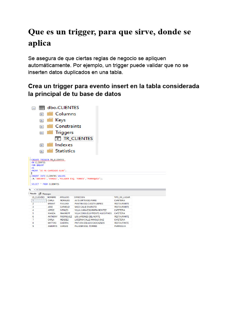 Que Es Un Trigger, para Que Sirve, Donde Se Aplica | PDF