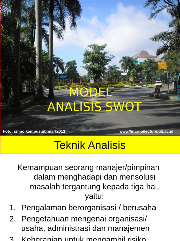 Metode Swot Dalam Kajian Lingkungan | PDF | Karier & Perkembangan