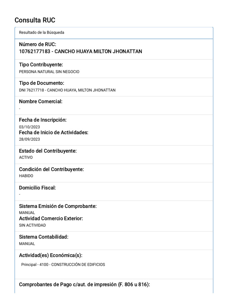 Sunat - Consulta Ruc | PDF
