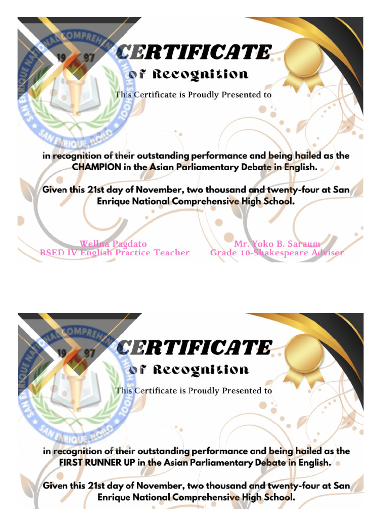 Debate Cert | PDF