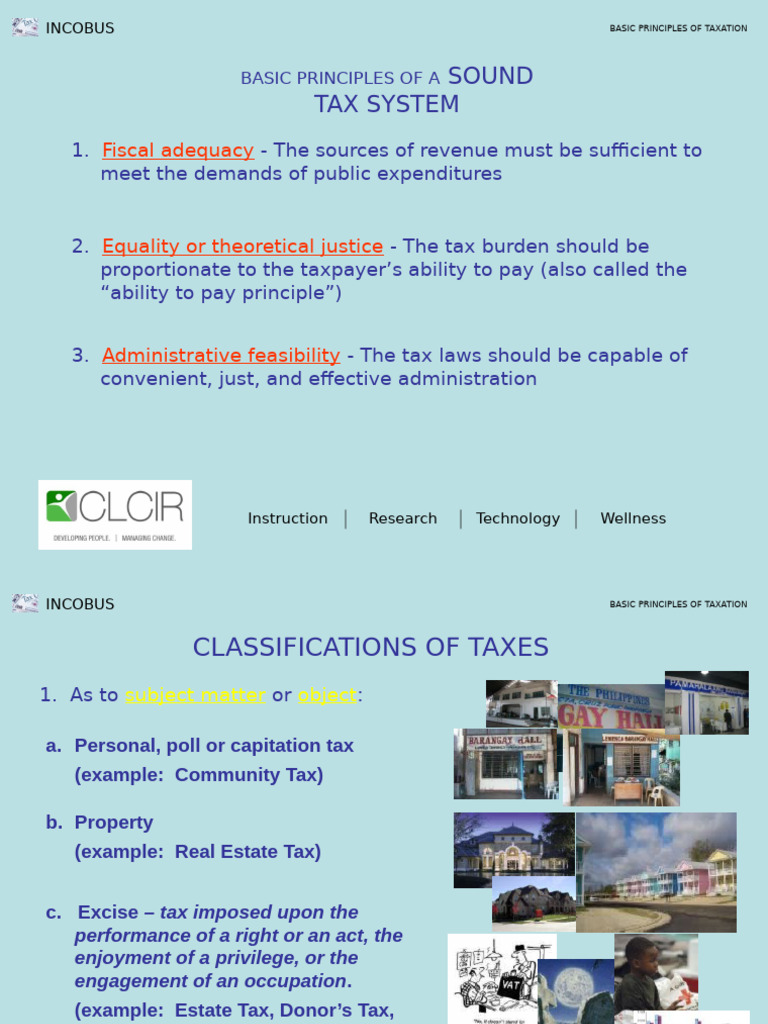 Principles and Classifications of Taxation | PDF | Taxes | Government