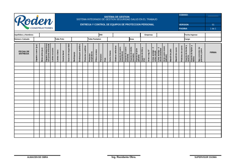06.-Entrega y Control de Epp S | PDF