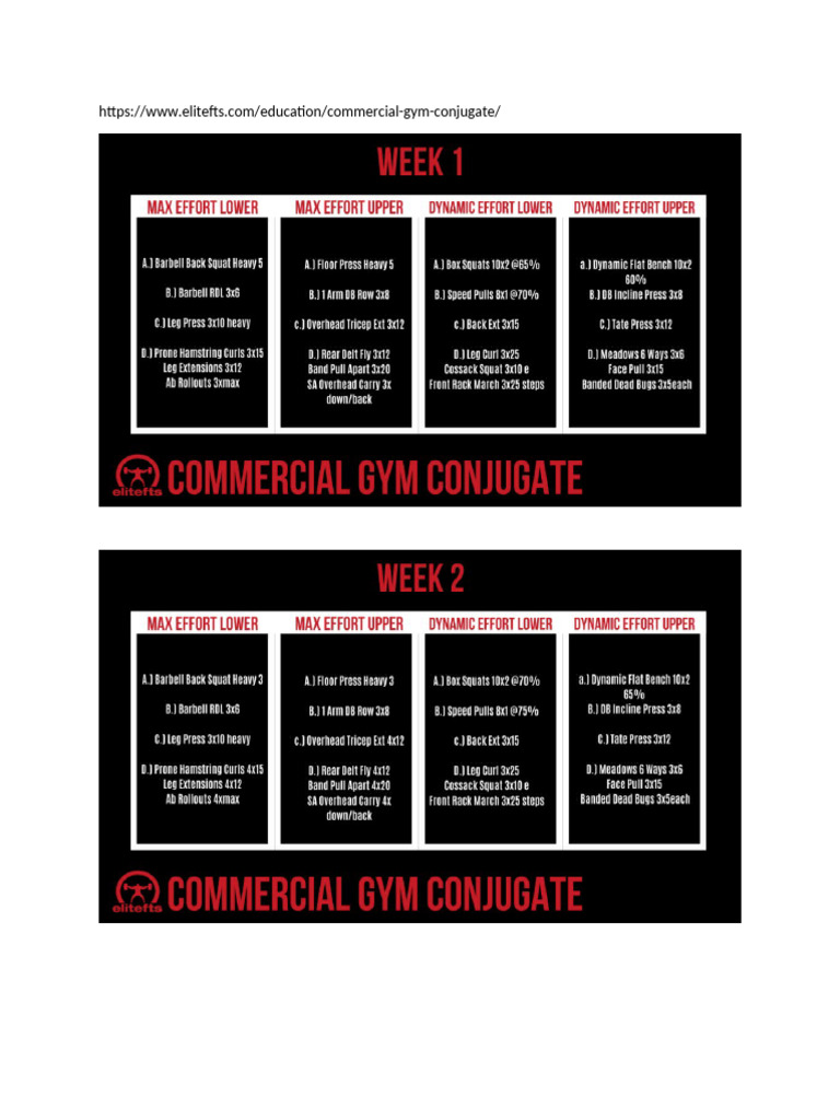 12 Week Conjugate Workout | PDF
