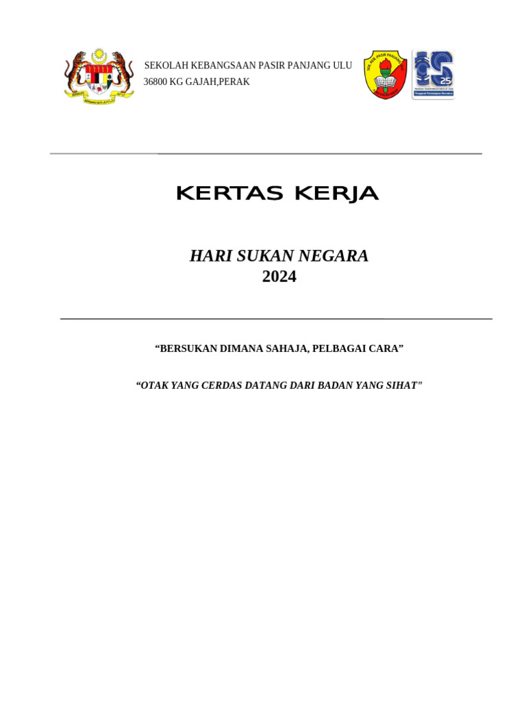 Kertas Kerja Hari Sukan Negara 2024 | PDF