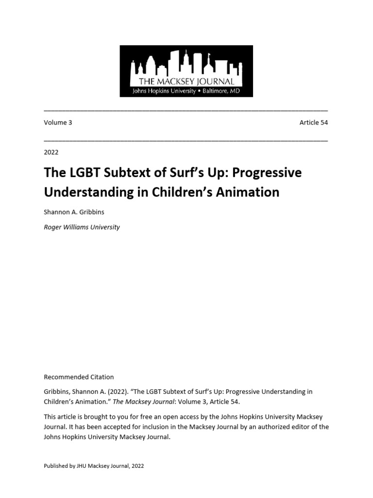The LGBT Subtext of Surf S Up Progressive Understanding in Children S ...