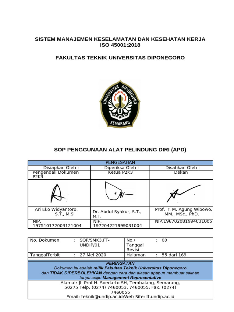 SOP Penggunaan APD di Laboratorium | PDF