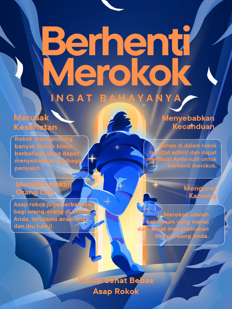 Poster Infografis Bahaya Rokok Ilustratif Biru Dan Putih - 20241021 ...