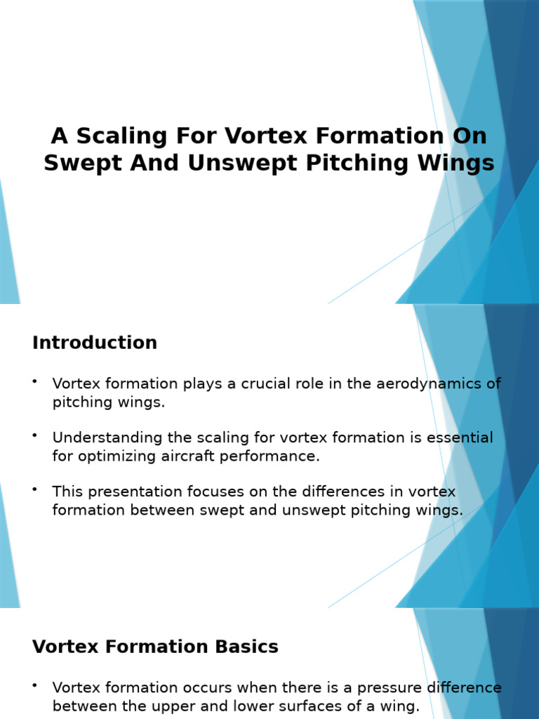 A Scaling For Vortex Formation On Swept and Unswept Pitching Wings ...