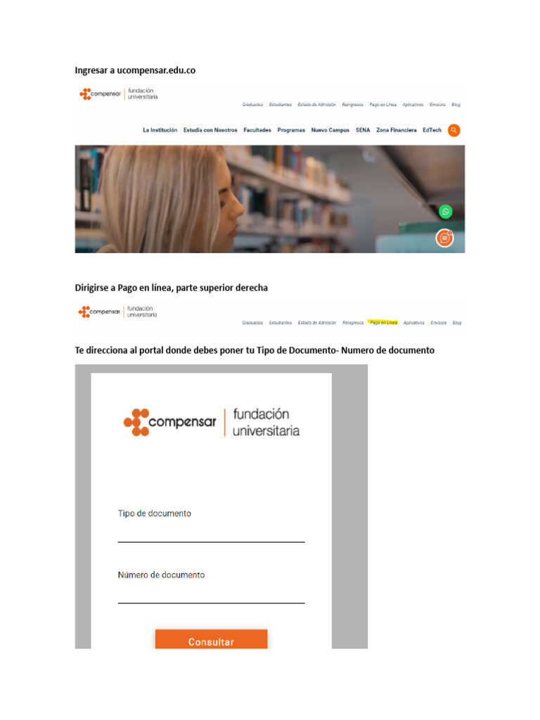 Pago en línea UCompensar: Guía Rápida | PDF