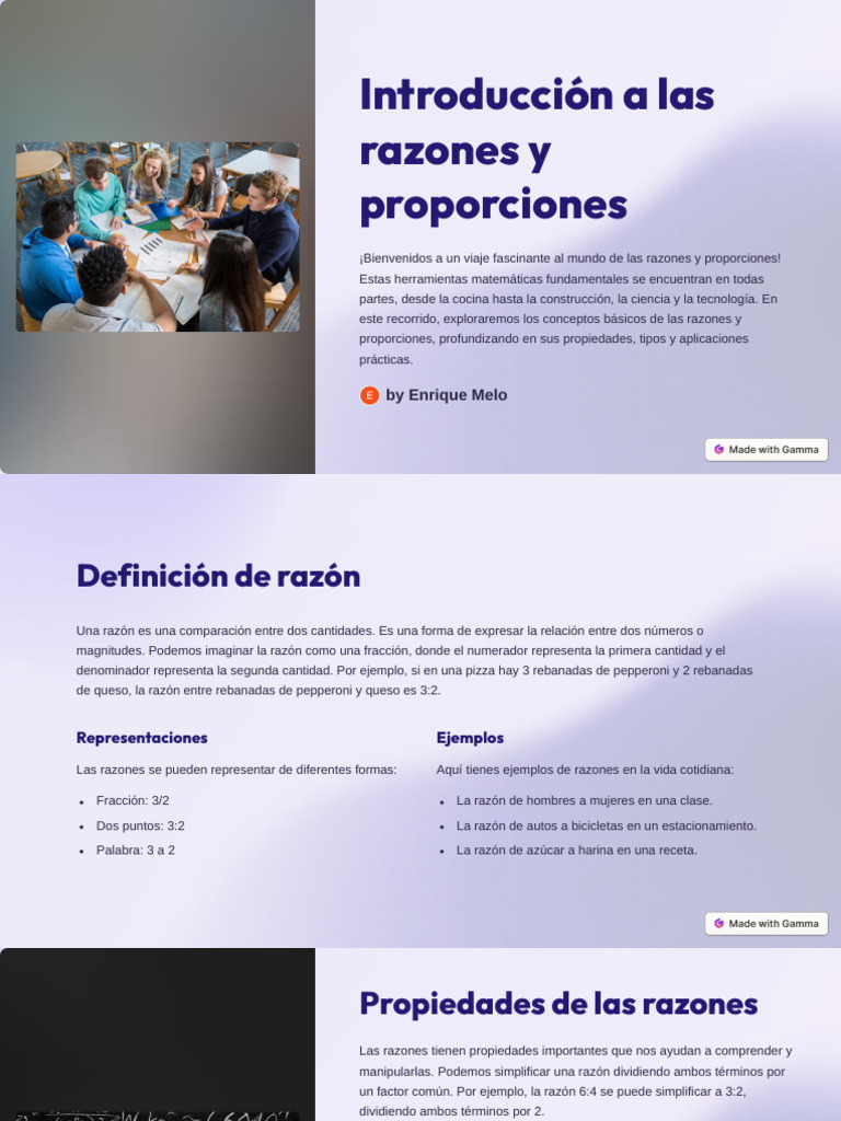 Razones y Proporciones: Conceptos Clave | PDF | Matemáticas
