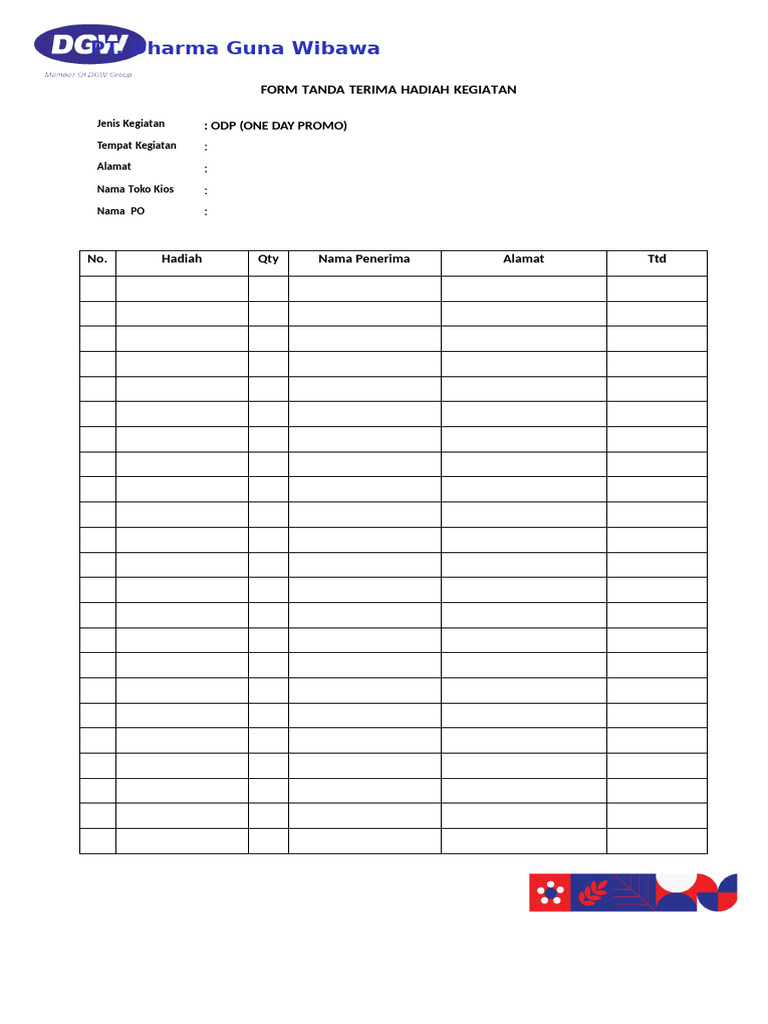 Tanda Terima Hadiah Odp | PDF