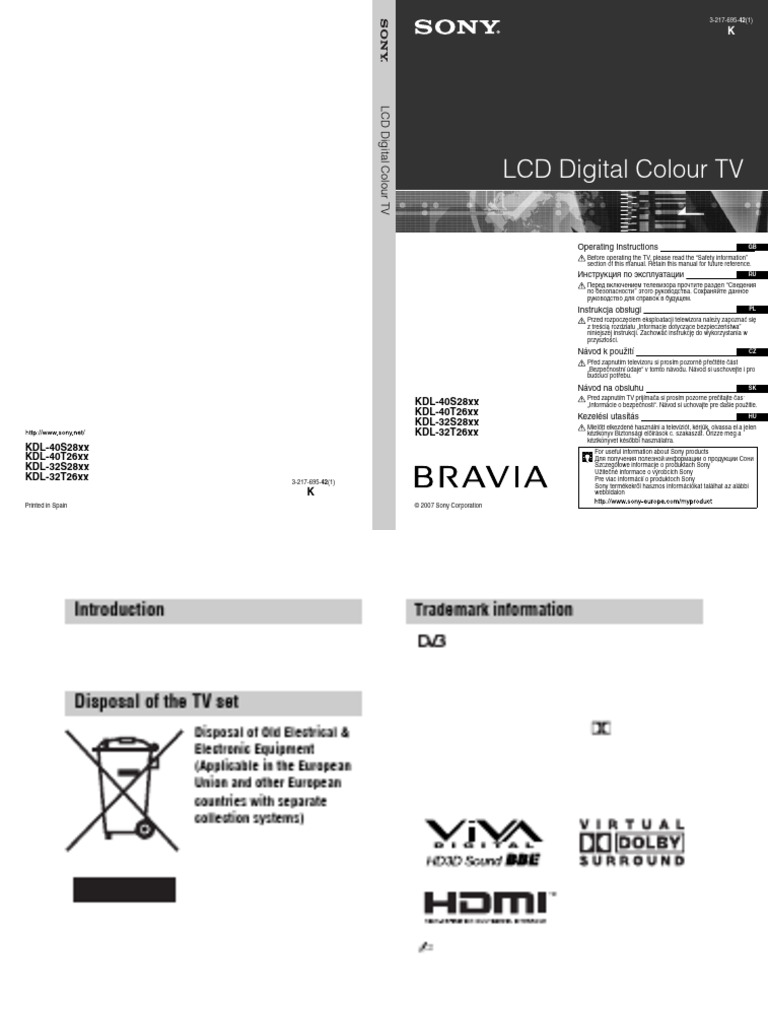 Sony | PDF | Ac Power Plugs And Sockets | Mains Electricity