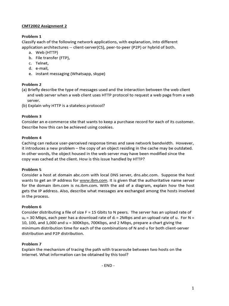 CMT2002 Assignment 2 Problem 1 | PDF