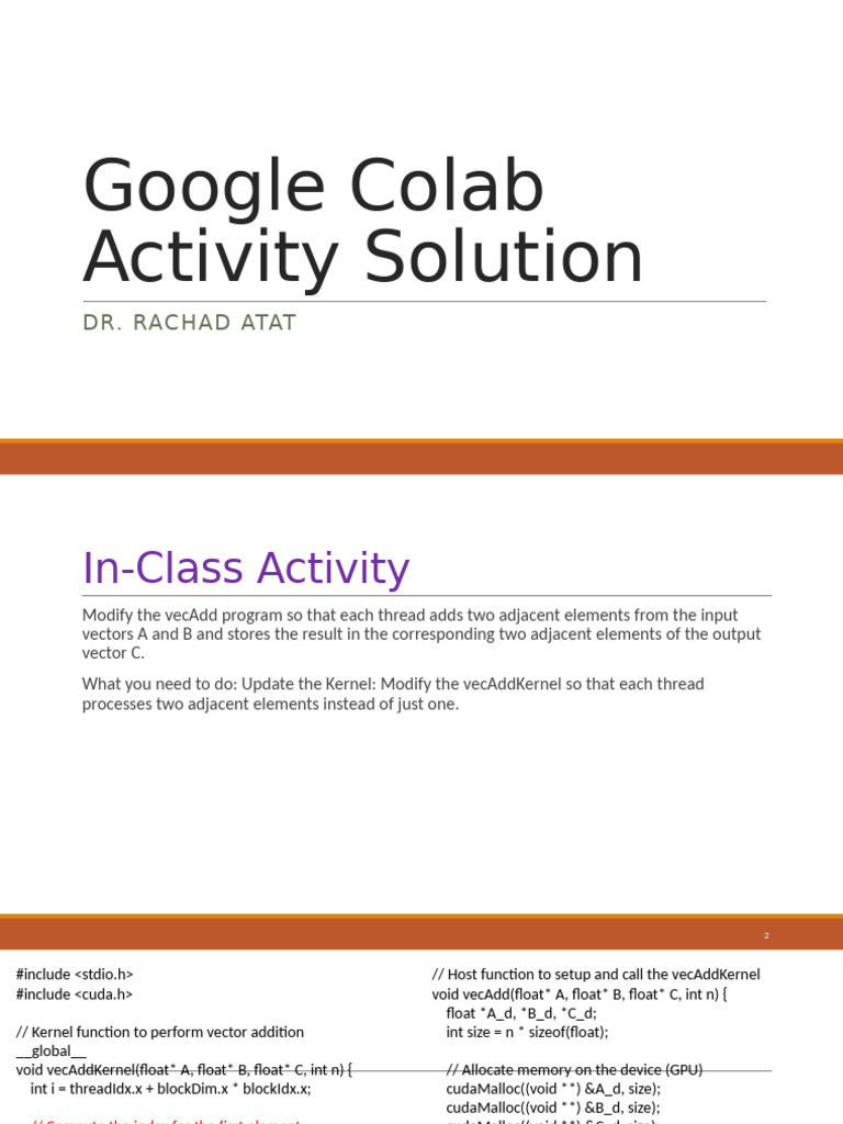 Google Colab Solution Activity | PDF | Thread (Computing) | Graphics Processing Unit