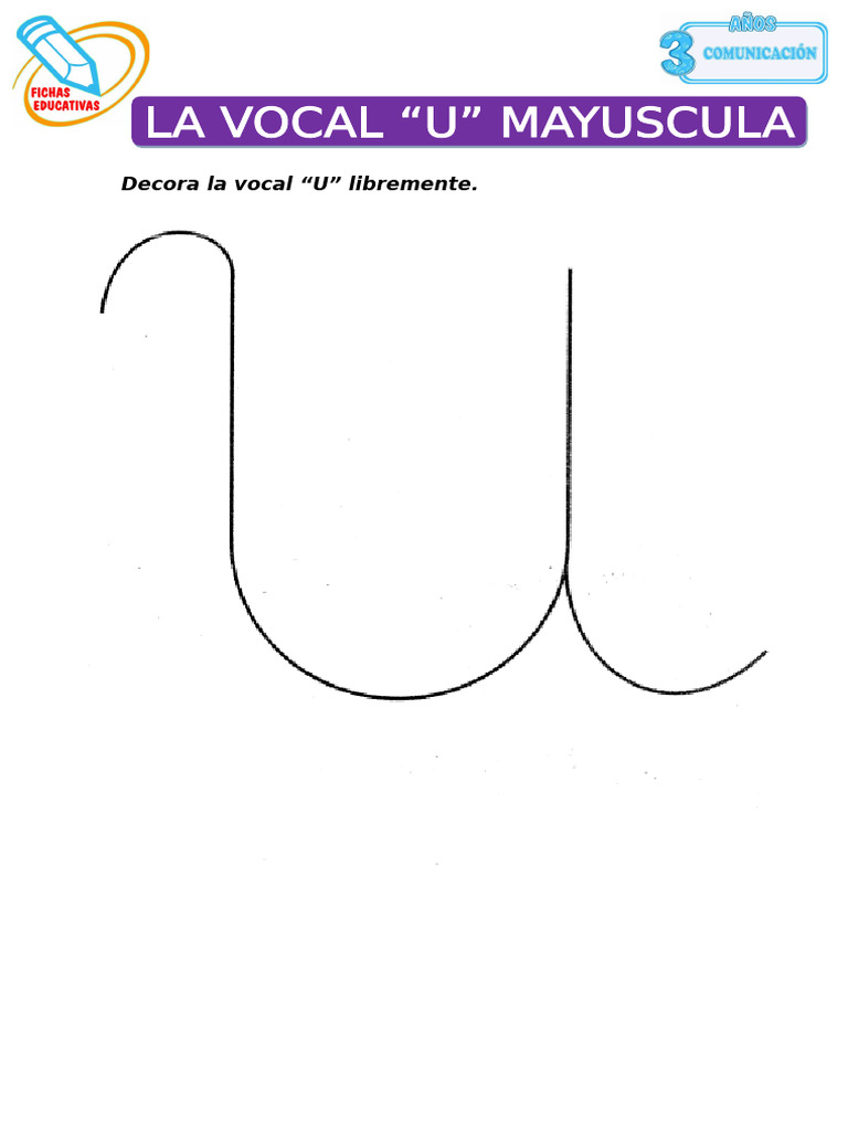 La Vocal U Mayuscula para Tres Anos | PDF