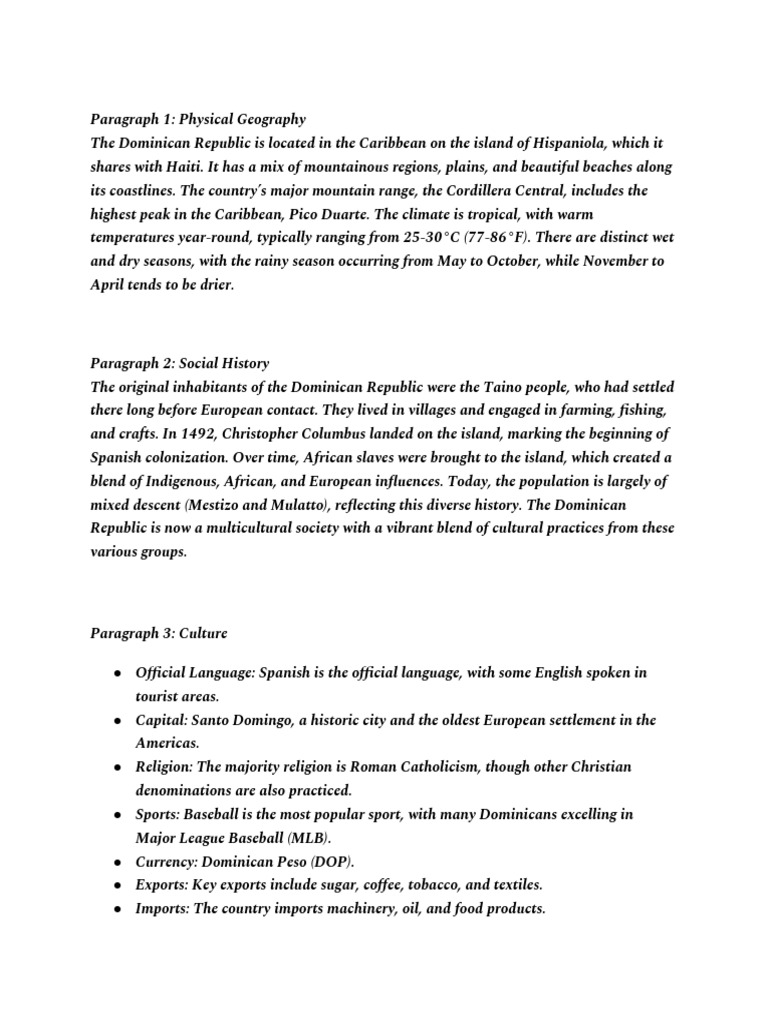 Project Dominican Republic - Daniel Great Agbor | PDF