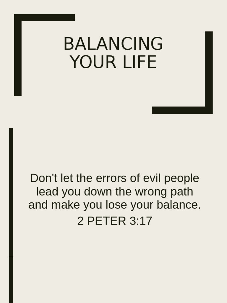 Balancing Life Through Faith | PDF