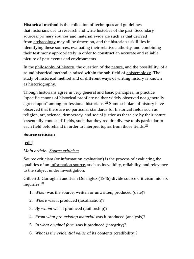 Historical Method Defination | PDF | Science | Methodology