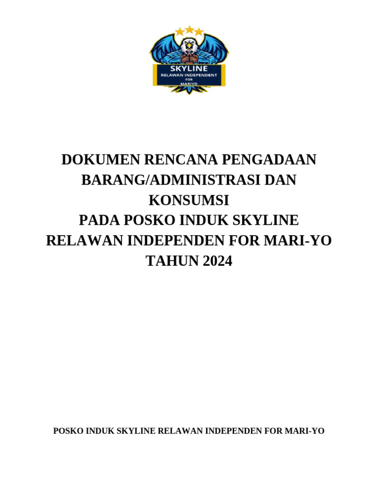 Cover Dokumen Rencana Pengadaan Barang | PDF