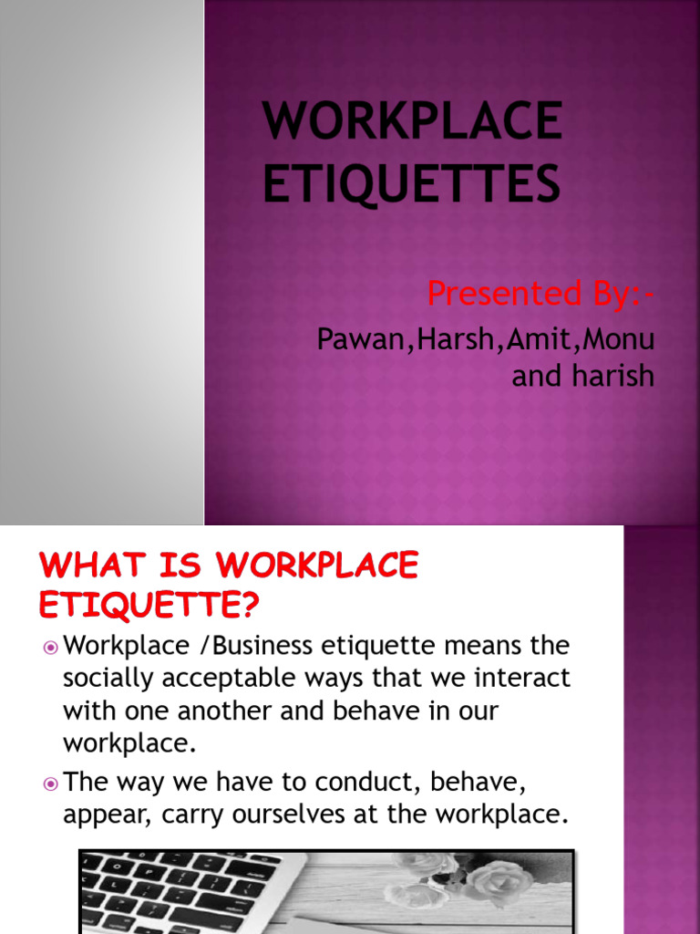 Workplace Etiquette Guide | PDF