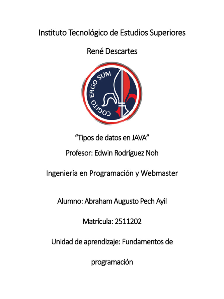 Tipos de Datos en JAVA | PDF | Tipo de datos | Java (lenguaje de ...