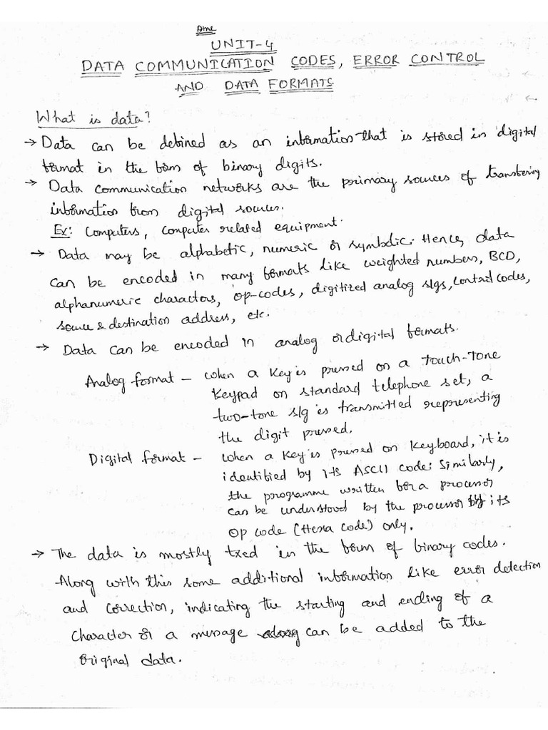 Unit 4 Dc Notes Pdf Error Detection And Correction Encodings
