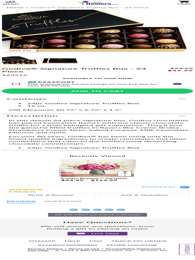 Godiva Signature Truffles Box - 24 Piece | PDF