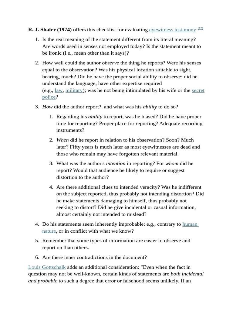 Eyewitness evidence | PDF | Cognition