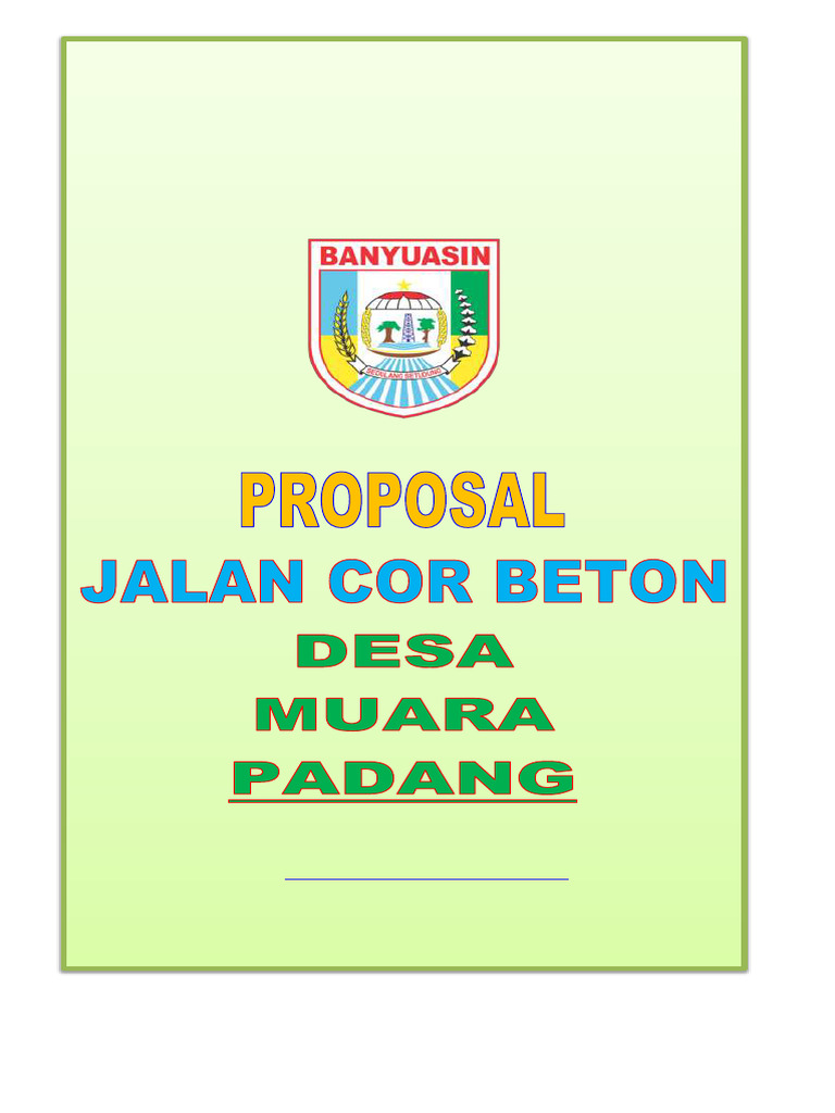 Proposal Jalan Cor Beton 2024 | PDF