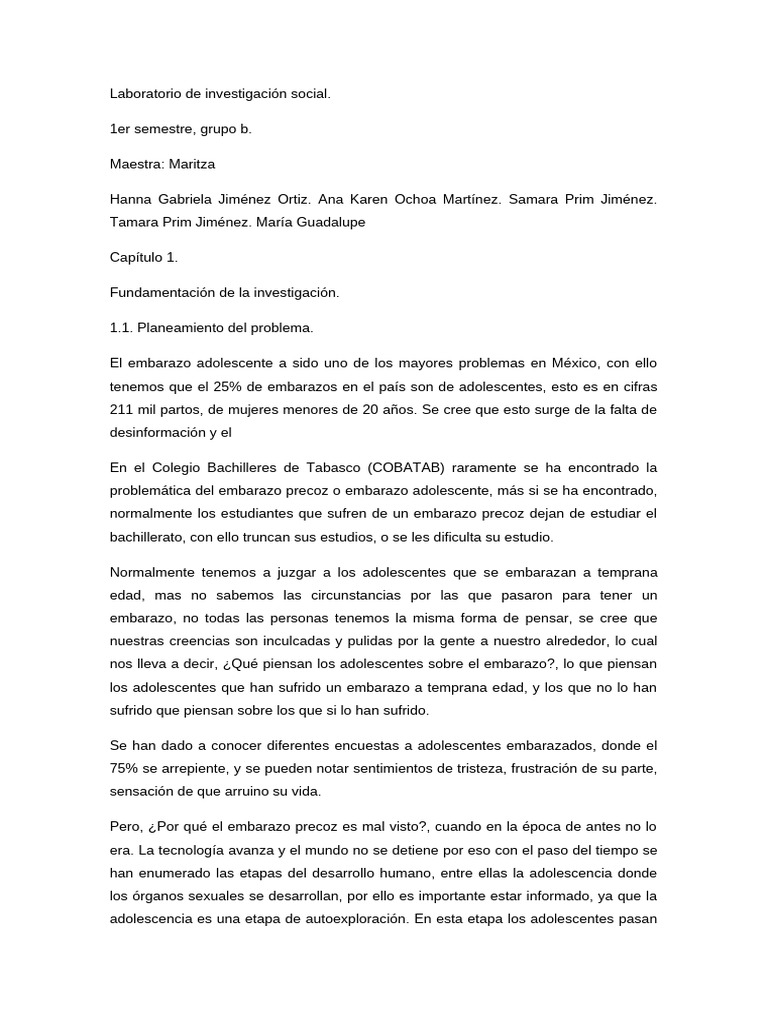 Capítulo 1 | PDF | Metodología de encuesta | Adolescencia