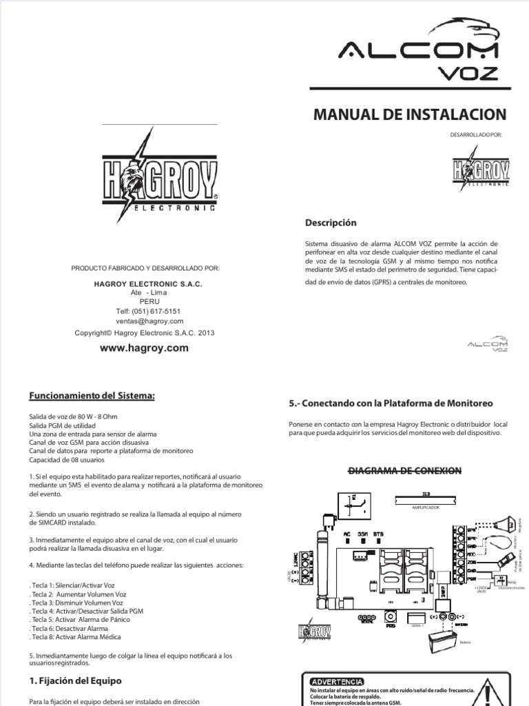 Manual de Instalacion Alcom Voz | PDF | paquete general de Radio sevicio | Gsm