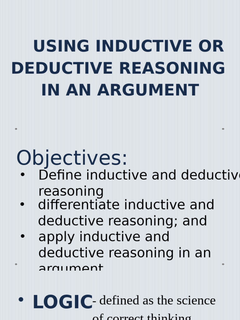 Inductive Deductive Reasoning | PDF | Inductive Reasoning | Deductive Reasoning