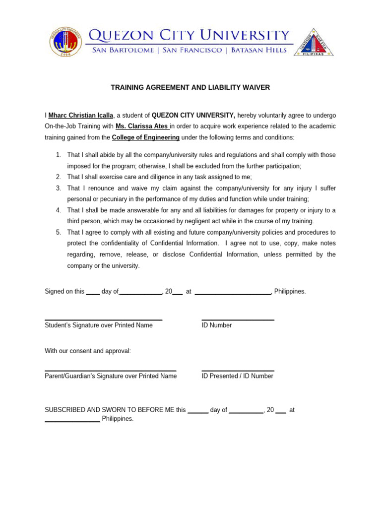 Tabangcura - Liability Waiver 1 | PDF