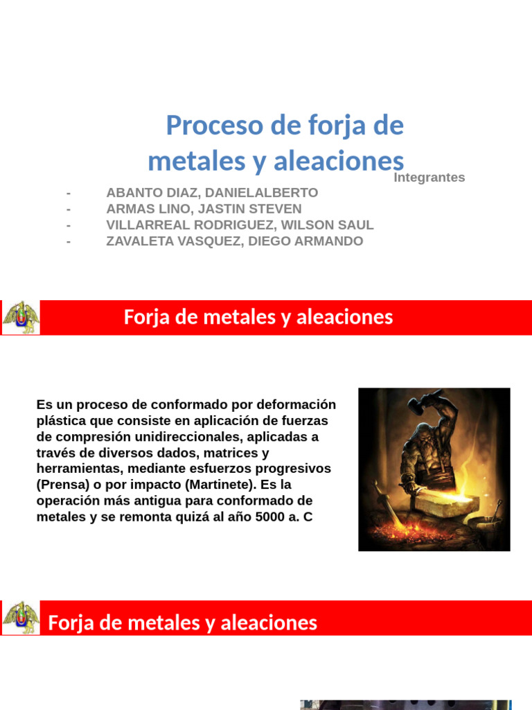 Proceso de Forja de Metales y Aleaciones | PDF | Forjar | Laminado ...
