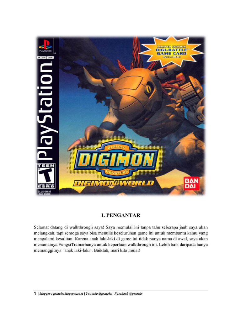 Walkthrough Digimon World PSX Indonesia (SFILE | PDF