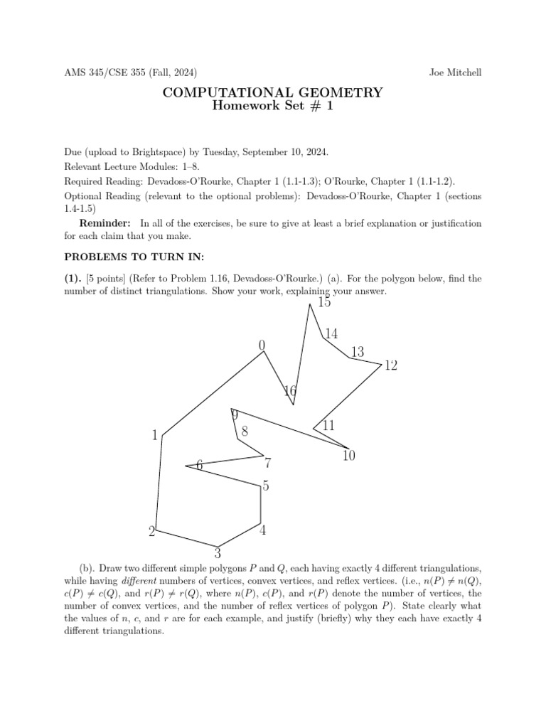 HW 1 | PDF | Vertex (Geometry) | Polygon