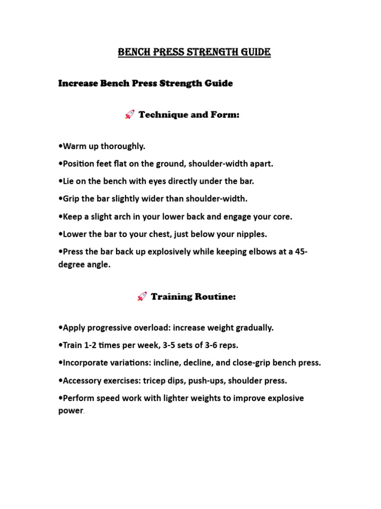 Bench Press Strength Guide | PDF
