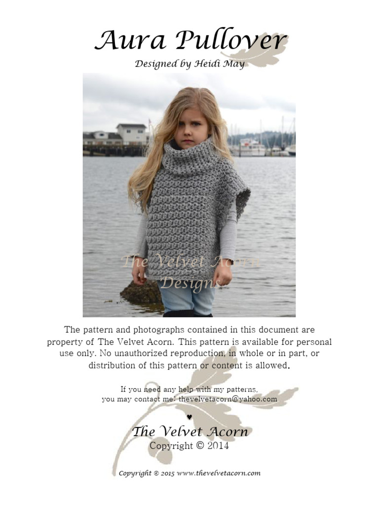 Aura Pullover Heidi May Velvet Acorn Designs | PDF | Crochet | Textiles