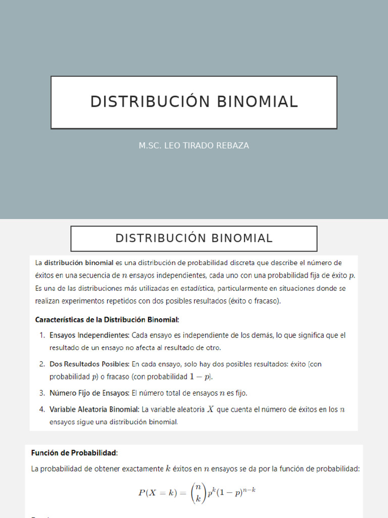 Tema 10. Distribución Binomial | PDF