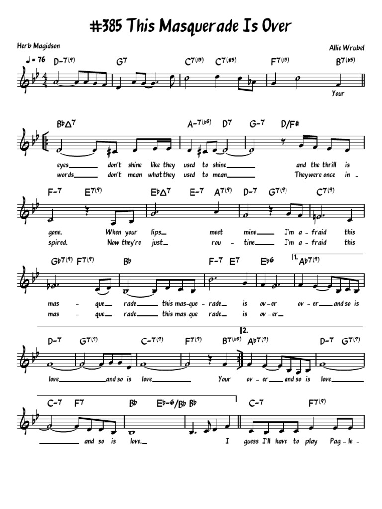 Jazz Sheet Music: This Masquerade | PDF