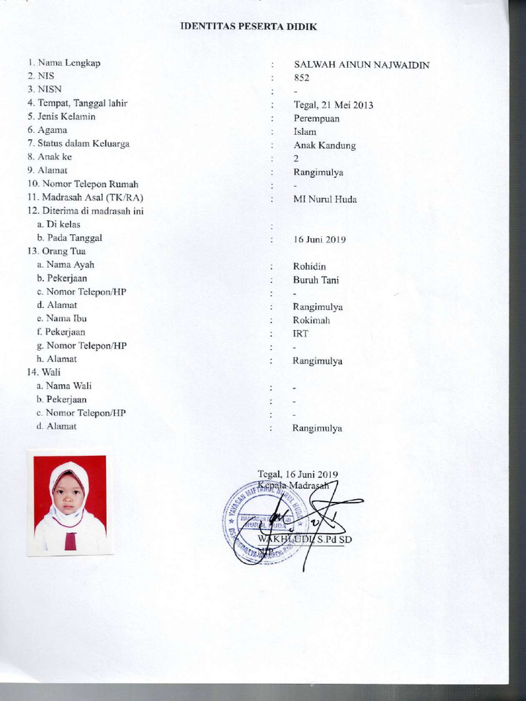 Rapot Salwah 5 Lengkap - Compressed | PDF