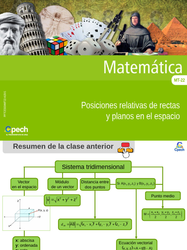Clase 18 Posiciones Relativas de Rectas y Planos en El Espacio 2015 | PDF | Sistema de ...