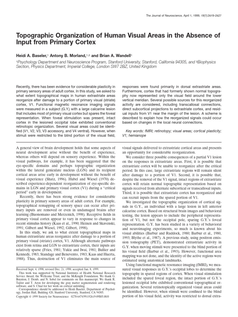 Heidi.J of Neurosci.1999.Topographic Organization of Human Visual Areas in The Absence of Input ...