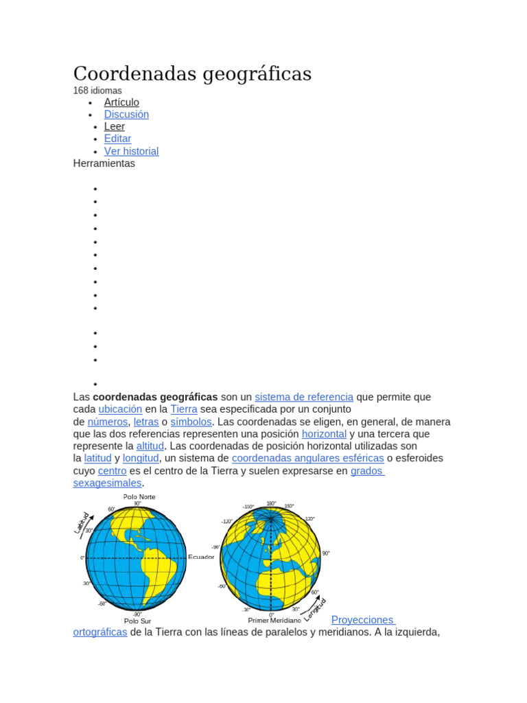 Sistema de Coordenadas Geográficas | PDF | Metrología | Geometría Elemental