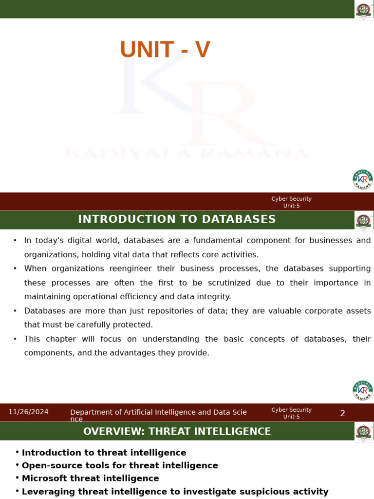 Cyber Security Unit 5 | PDF | Computer Security | Security