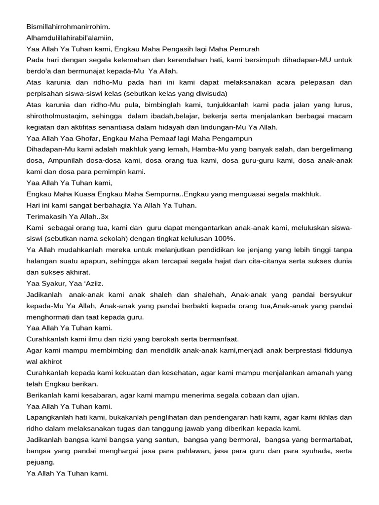 Doa Perpisahan | PDF