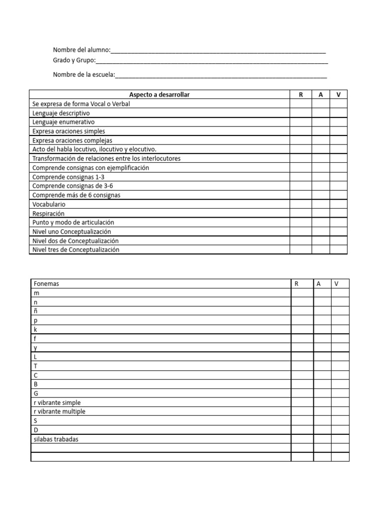 Formato de Evaluacion LyC | PDF