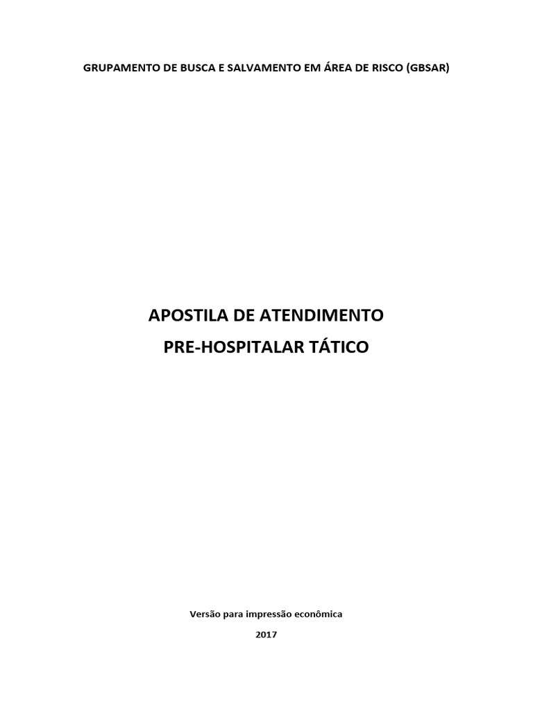 Apostila APH Tático GBSAR Econômico | PDF | Veia | Choque (circulatório)