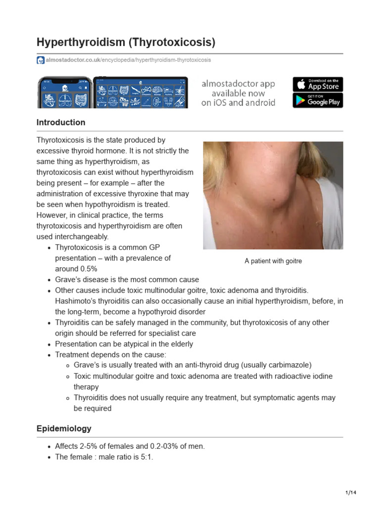 Almostadoctor - Co.uk Hyperthyroidism Thyrotoxicosis | PDF | Hyperthyroidism | Thyroid